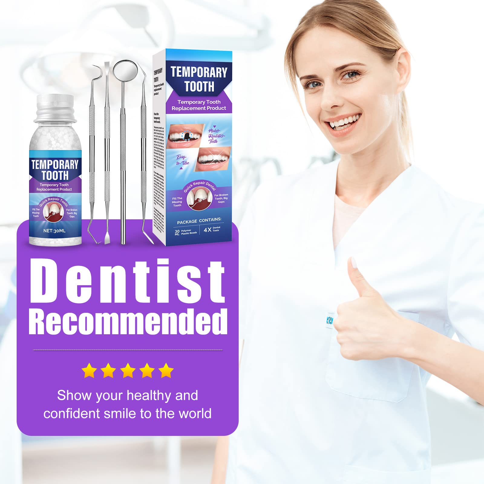 Tooth-Repair-Kit Moldable-False-Teeth-for-Temporary-Tooth-Repair Fake-Teeth- Replacement-Kit-for-Confident-Smile