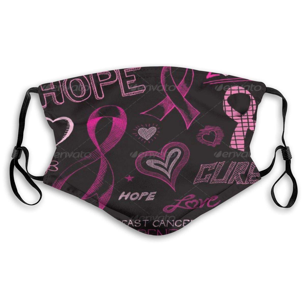 MJZHW Breast Cancer Awareness Pattern Face Protective Unisex Adjustable Washable