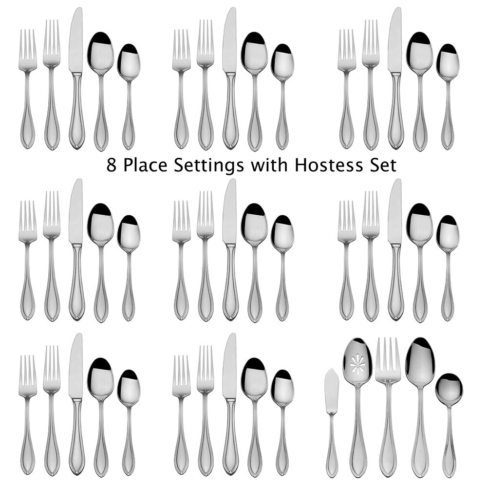 Pfaltzgraff Randall Flatware Set, 45-Piece, Stainless Steel
