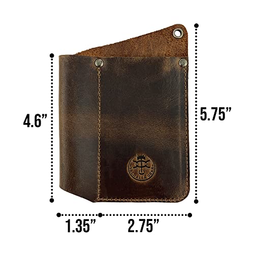 Valhalla Gear, Tool Holster Handmade from Full Grain Leather - Multitool Holder, Knife Sheath, Camping & Outdoor Accessories - Bourbon Brown