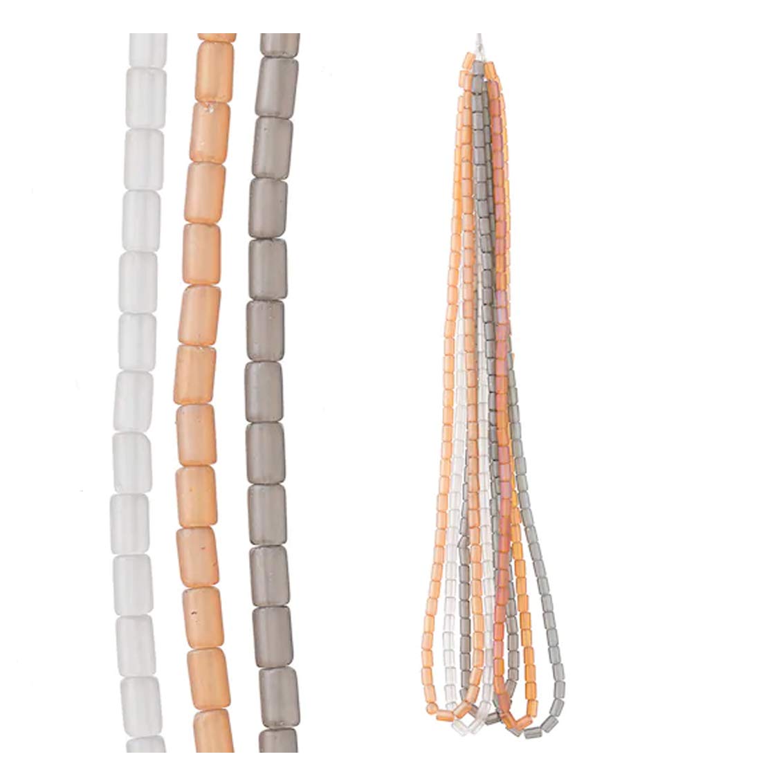 Matte Multicolor Earth Glass Tube Seed Beads, 5mm by Bead Landing