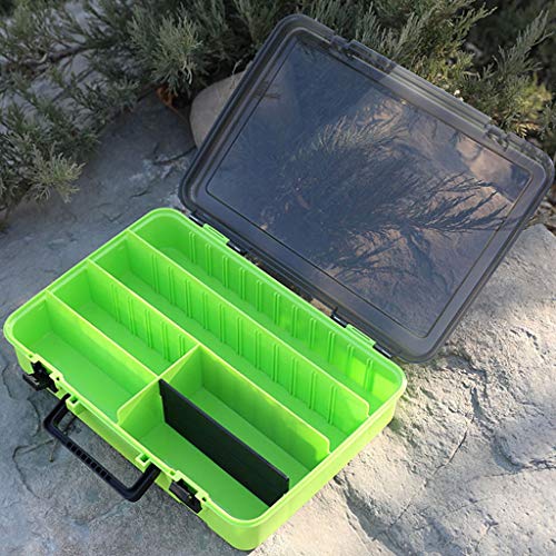 Multifunction Tackle Storage Box Multifunctional Fish Hook Box Parts Box Storage Box Special Tool Box Plastic Bait Box Double-layer Fake Bait Box Fishing Gear Accessories Box Large Capacity Lure Box E