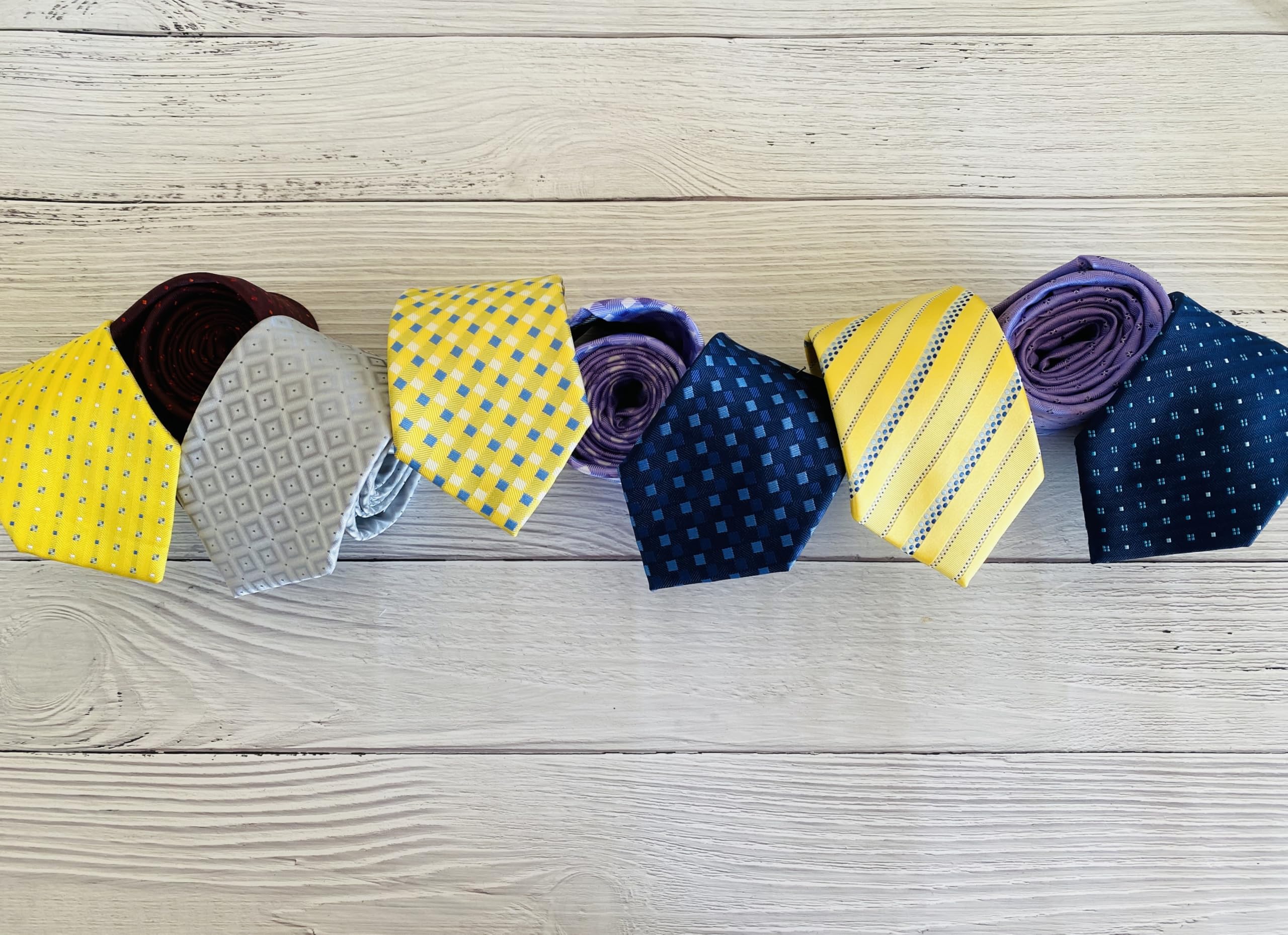 KissTies Ties for Men Gold Yellow Dots Necktie