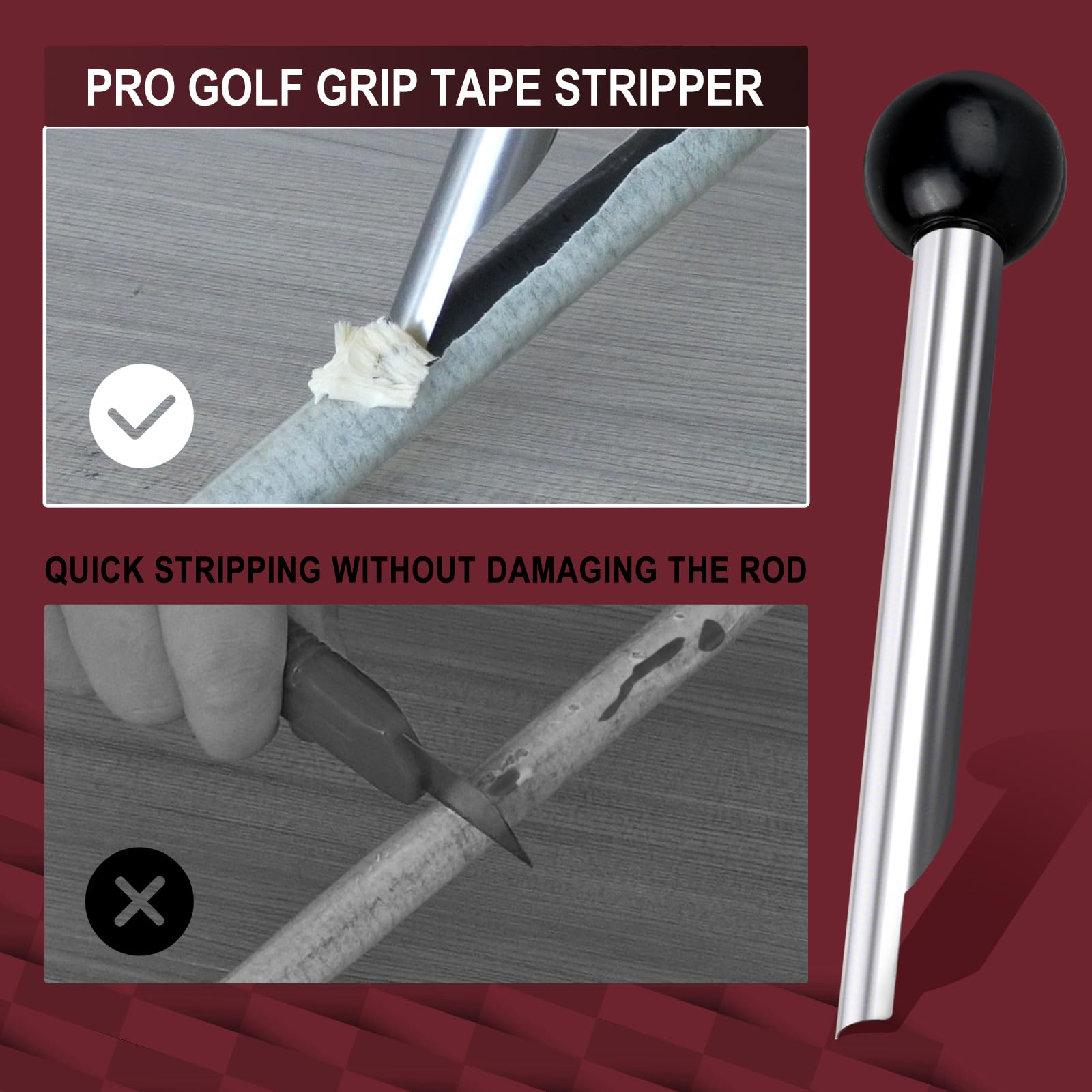 LZFAN Golf Grip Kits for Regripping Golf Clubs - Professional Quality - Options Include Hook Blade, 15 Tape Strips, 4 oz Grip Solvent & Rubber Vise Clamp