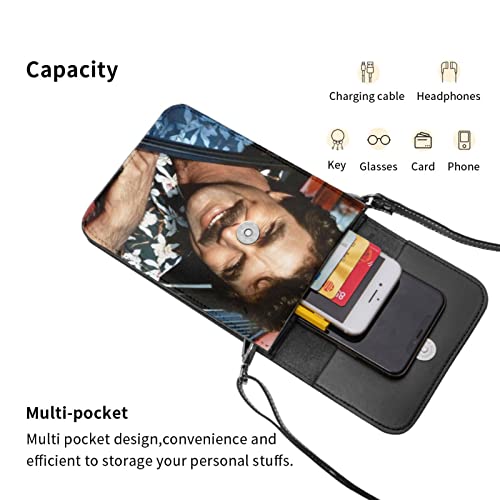 Tom Selleck Small Crossbody Cell Phone Bag For Women'S, Portable Multifunction Shoulder Bag Card Hold Purse,With Removable Shoulder Strap