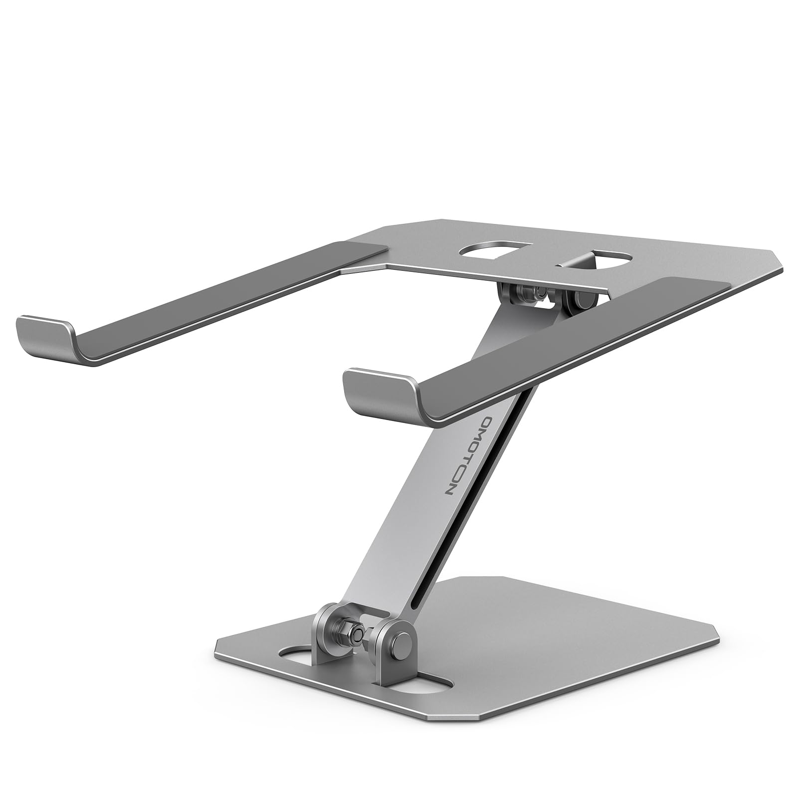 OMOTON Laptop Stand for Desk, Ergonomic Adjustable Computer Stand Aluminum Portable Desktop Laptop Riser Holder for MacBook Air Pro, Dell, HP and All Tablets Up to 15.6", Dark Silver