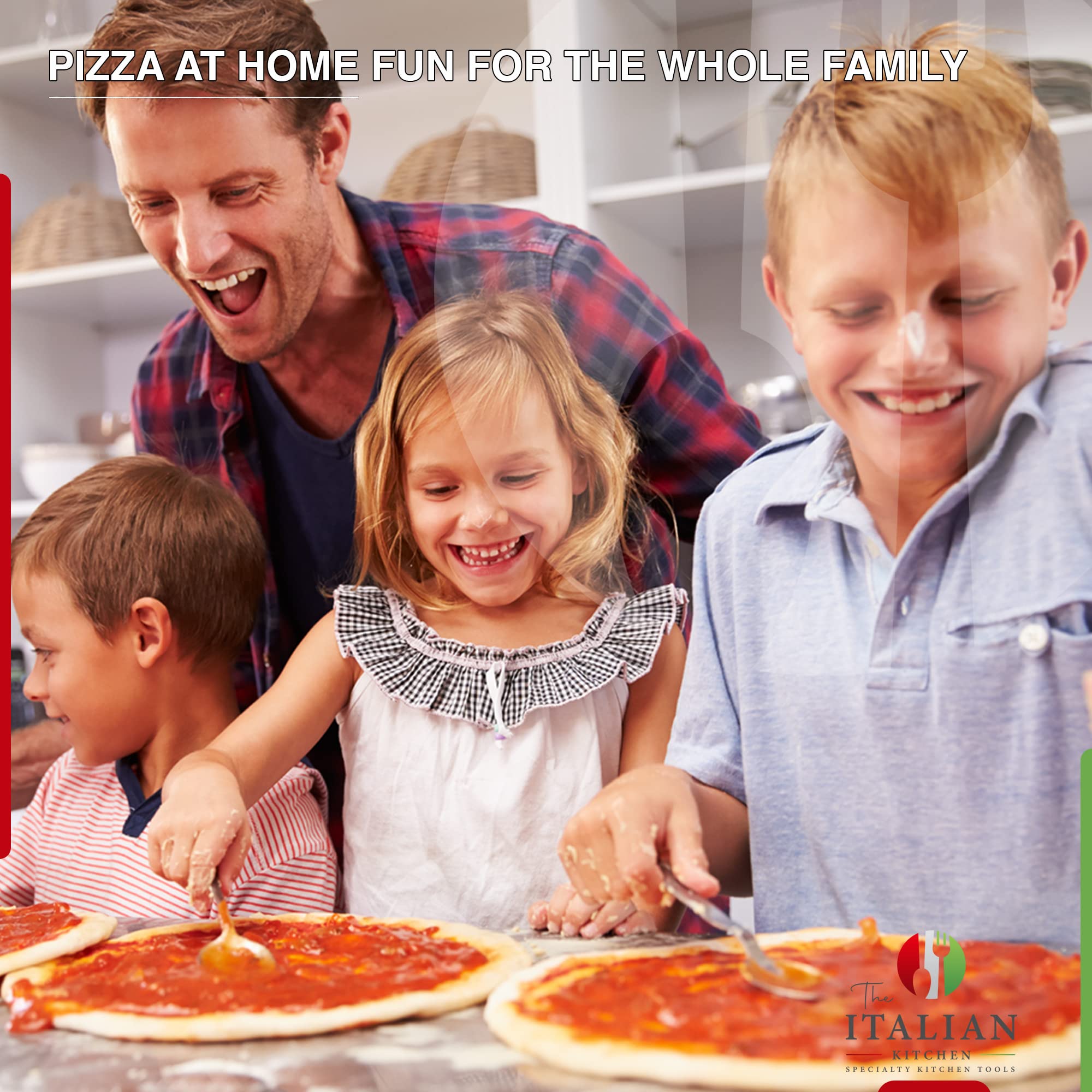 The Italian Kitchen Pizza Cutter Wheel - Restaurant Grade Stainless Steel 4 Inch Blade Pizza Slicer With Finger Guard