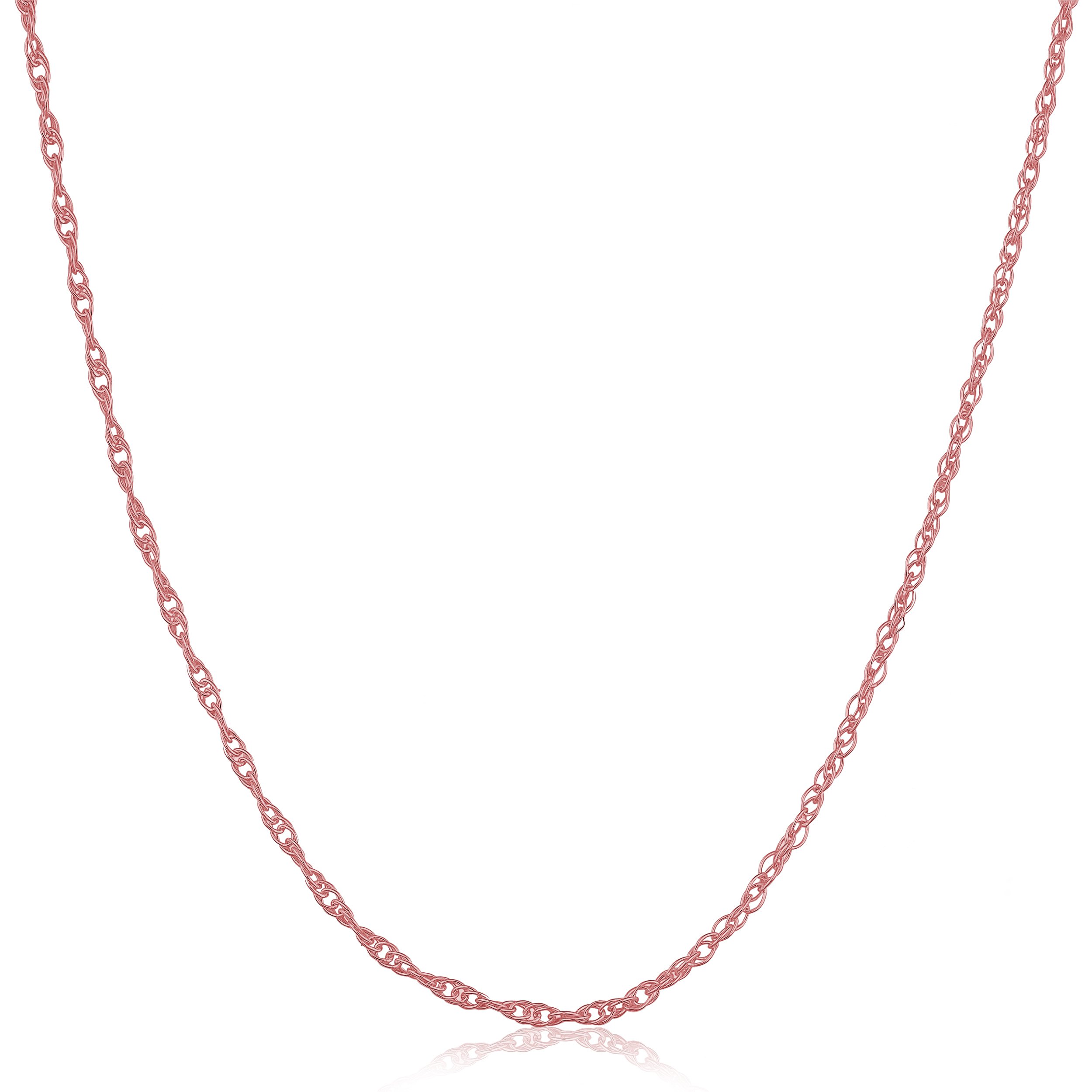 Kooljewelry Rose Gold Plated Sterling Silver Replacement Chain Necklace (1.1 mm, 18 inch)
