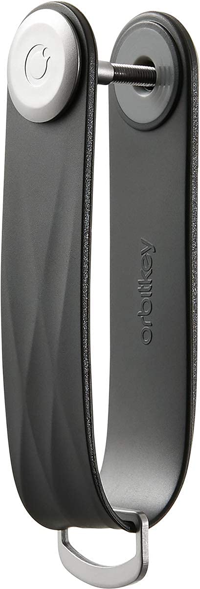 Orbitkey Active Rubber Key Organizer Jet Black Bottle Opener Compatible Key Organizer & Key Ring