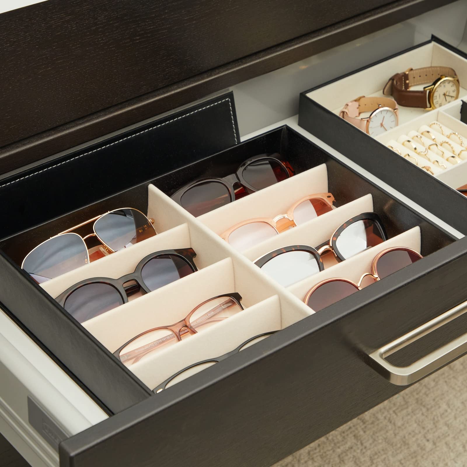 Juvale 8 Slot Sunglasses Organizer Storage, Eyeglasses Holder for Home Multiple Glasses Display Case (12.7x9.8 in)