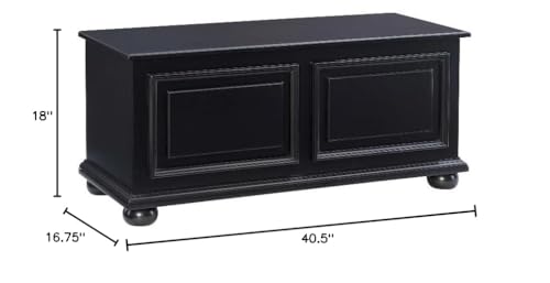 Linon Chadwick Classic Cedar Lined Chest Raised Panels Bun Feet in Black