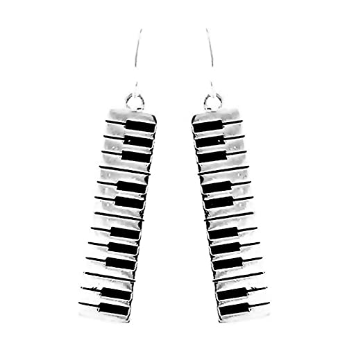 Silver Piano/Organ Music Keyboard Drop Earrings