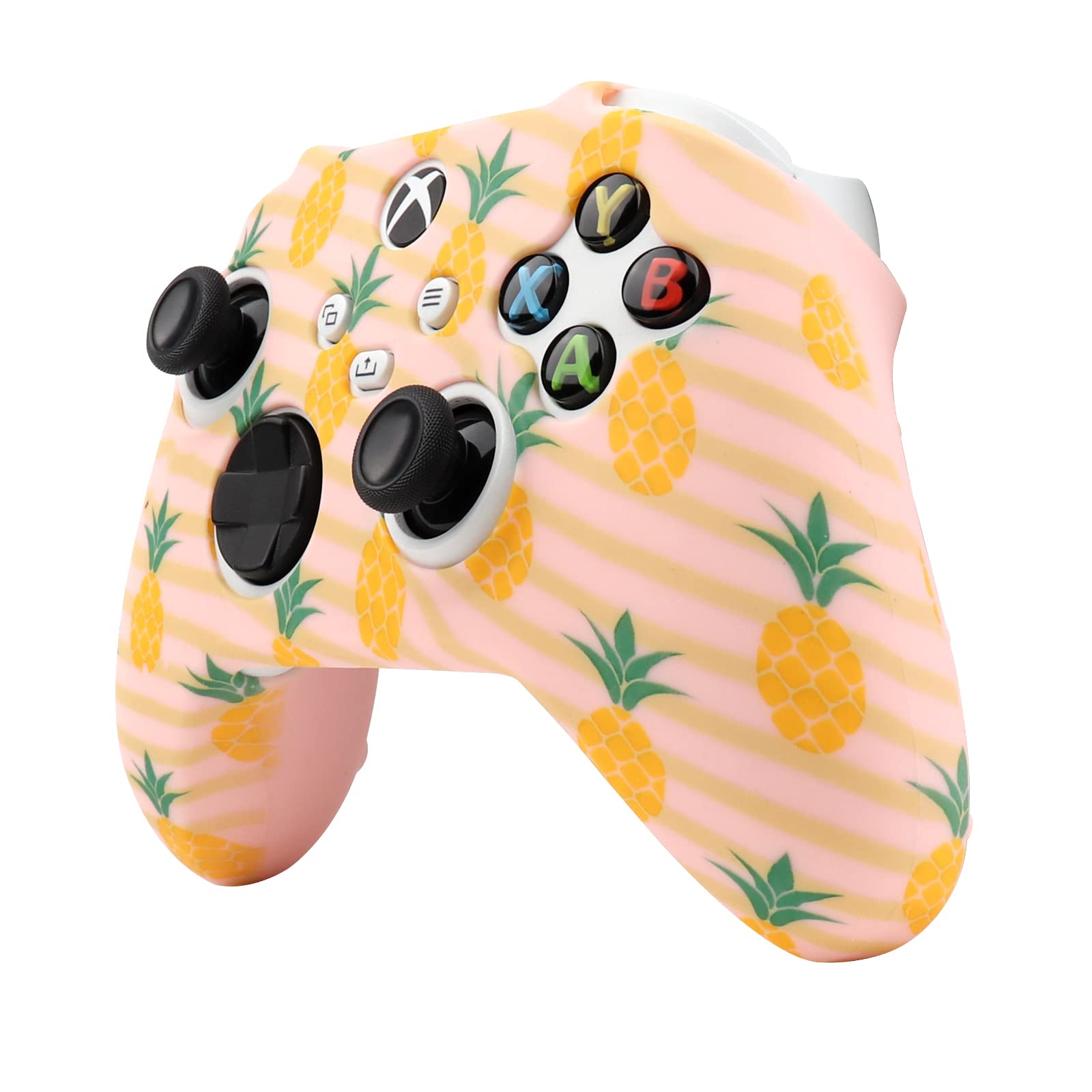 RALAN Fruit Pink Controller Skin for, Anti-Slip Silicone Controller Cover Protector Case Compatible for Wireless/Wired Gamepad Joystick with 2 Cute Thumb Grips Caps