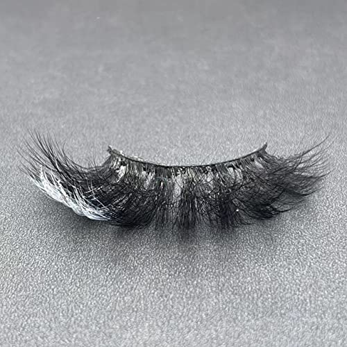 Miss Kiss Glitter Lashes White Sparkly Eyelash Silver Color Highlight False Eyelashes Fluffy Faux Mink Lash 3D Natural Look