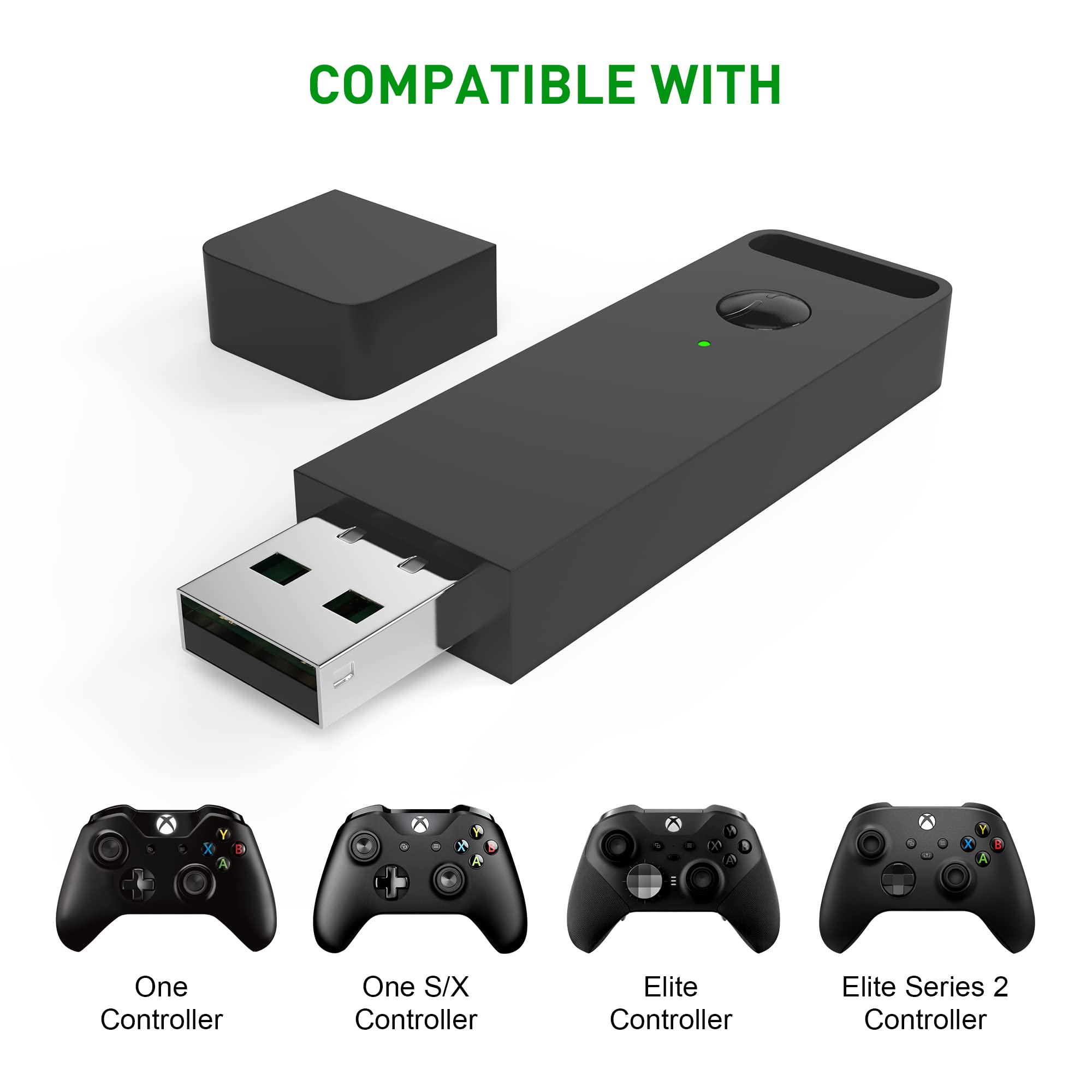 sevkumz Wireless Adapter for Xbox One, USB Wireless Gaming Receiver Adapter for Windows 10/8/7 Compatible with Xbox One Controller, Xbox One X, Xbox One S and Elite Series Controller