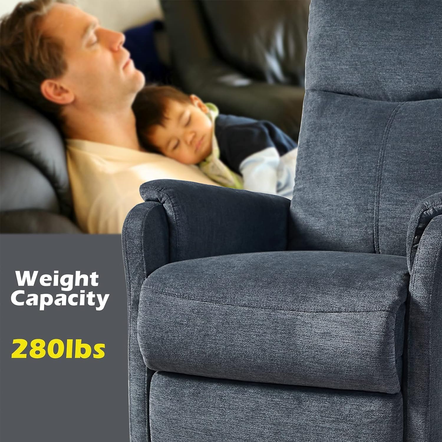 LAMXO Electric Power, Small Recliners on Clearance,Living Room Single Sofa, Home Theater Seating with USB Port,Ergonomic Lounge Chair,Dark Grey