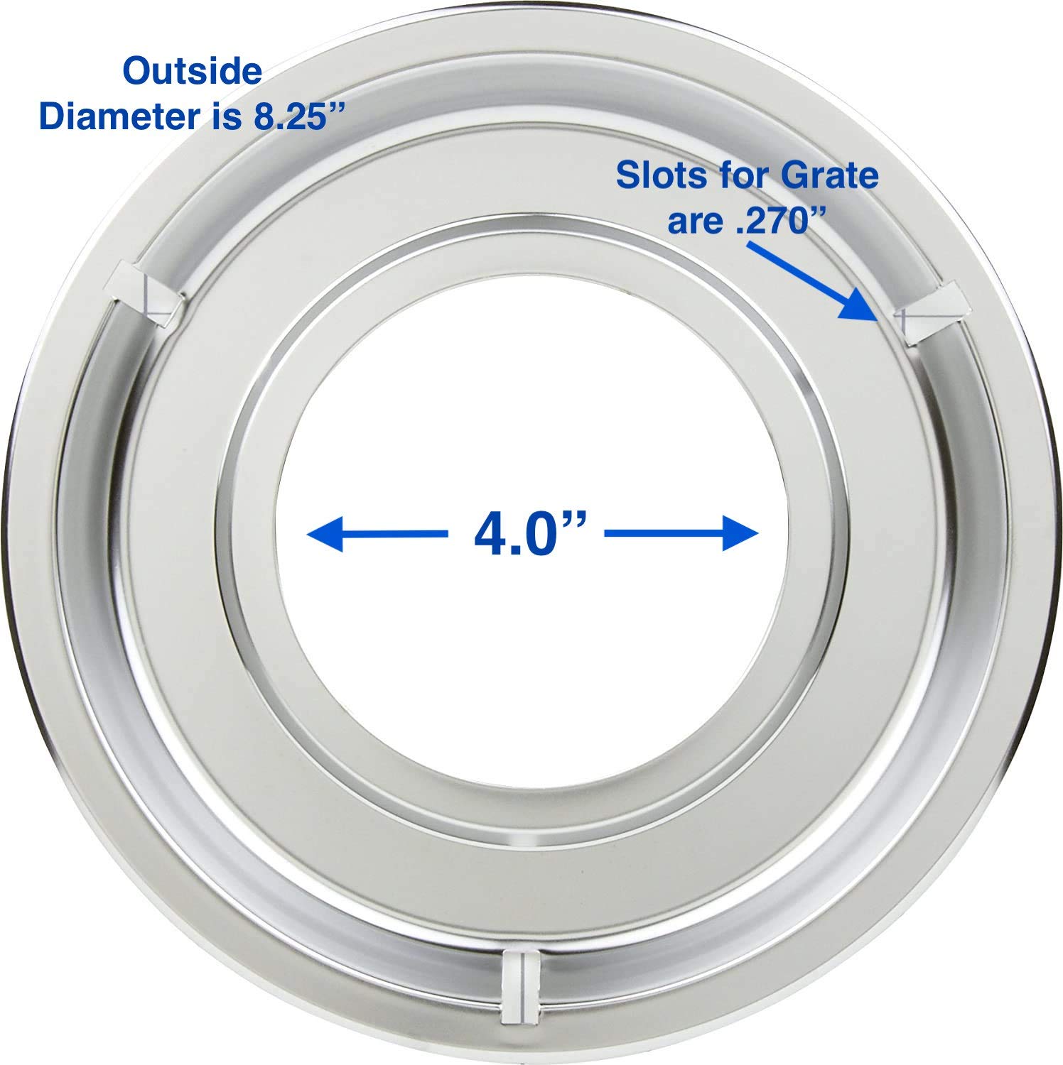 KITCHEN BASICS 101 Made in the USA 5303131115, 540T014P01 and RGP 300 Replacement Round Range Gas Stove Drip Pans for Frigidaire and Tappan, 4 Pack