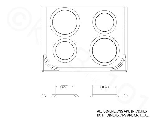 KITCHEN BASICS 101 Made in the USA WB31T10010 and WB31T10011 Replacement Chrome Drip Pans for GE/Hotpoint Electric Range with Locking Slot - Includes 2 6-Inch and 2 8-Inch Pans, 4 Pack