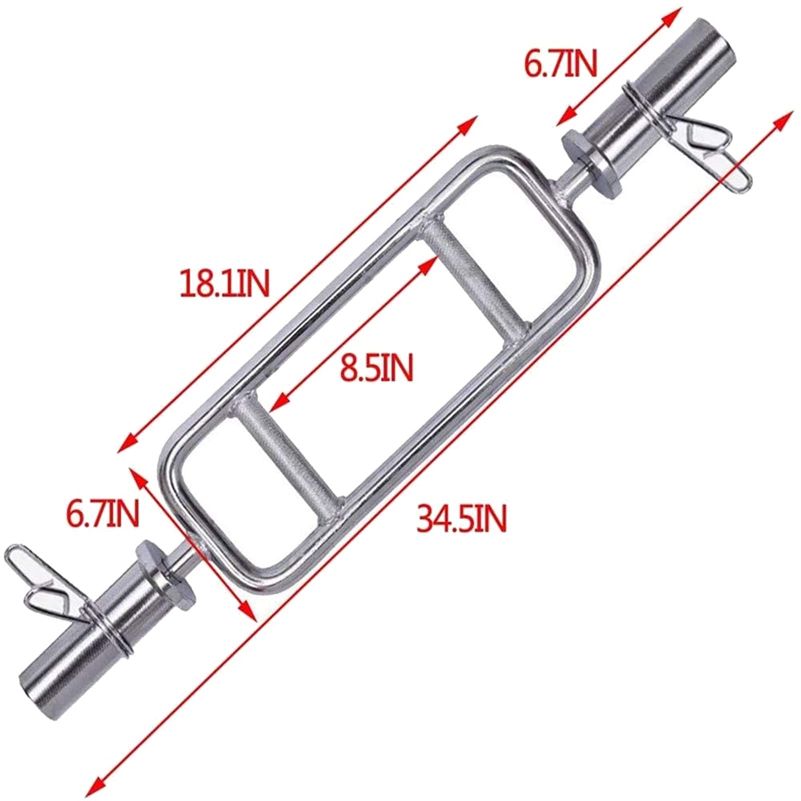 MQQ Barbell Bar,34'' Solid Olympic Triceps Bar, Flat Raised Handles Dumbbell Bar,wtih Barbell Spring Clip, for Squats Gym Training Equipment