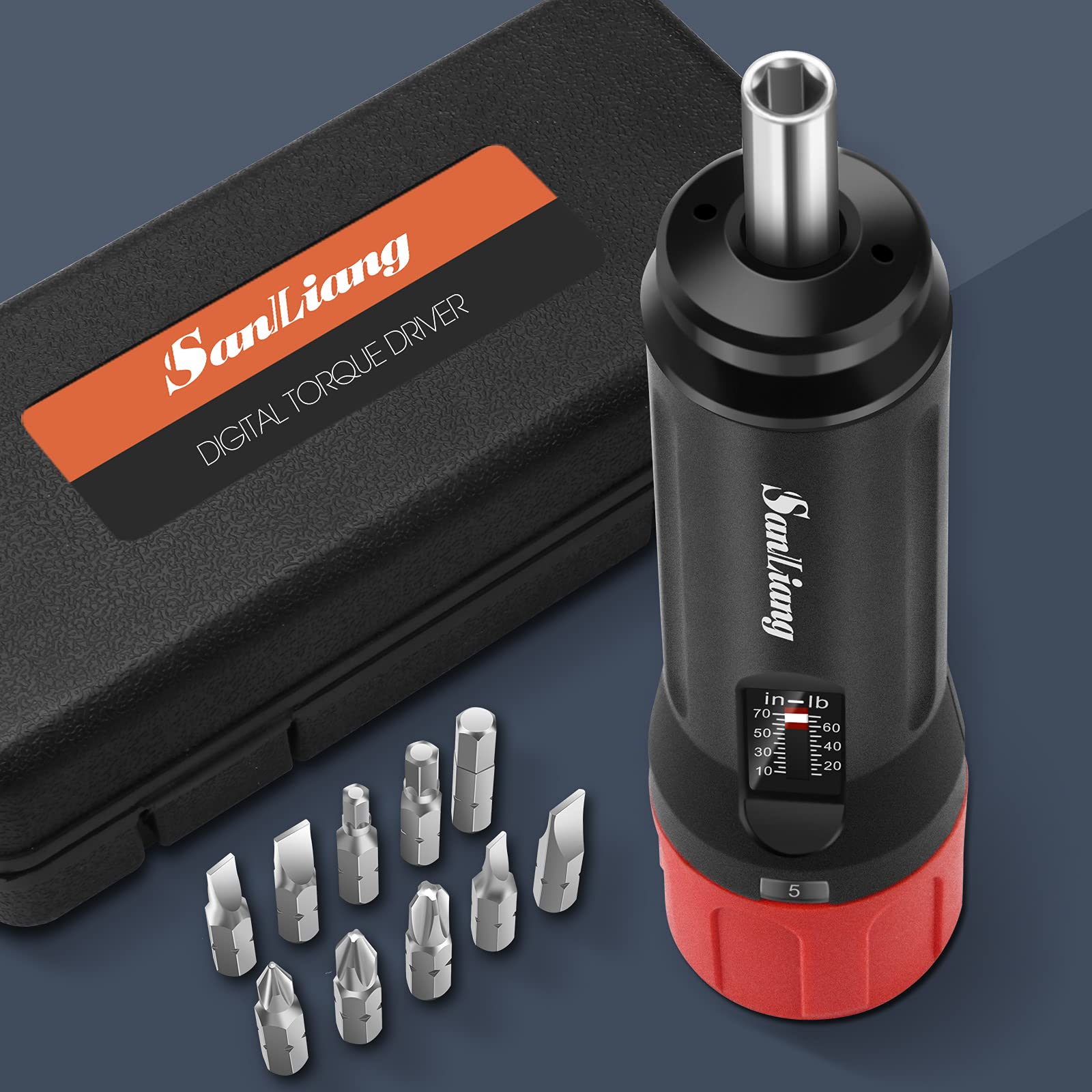 Sanliang Torque Screwdriver Wrench Driver Bits Set 10-70 Inch Pounds lbs for Maintenance,Tools, Bike Repairing and Mounting. (10-70 in-lbs)