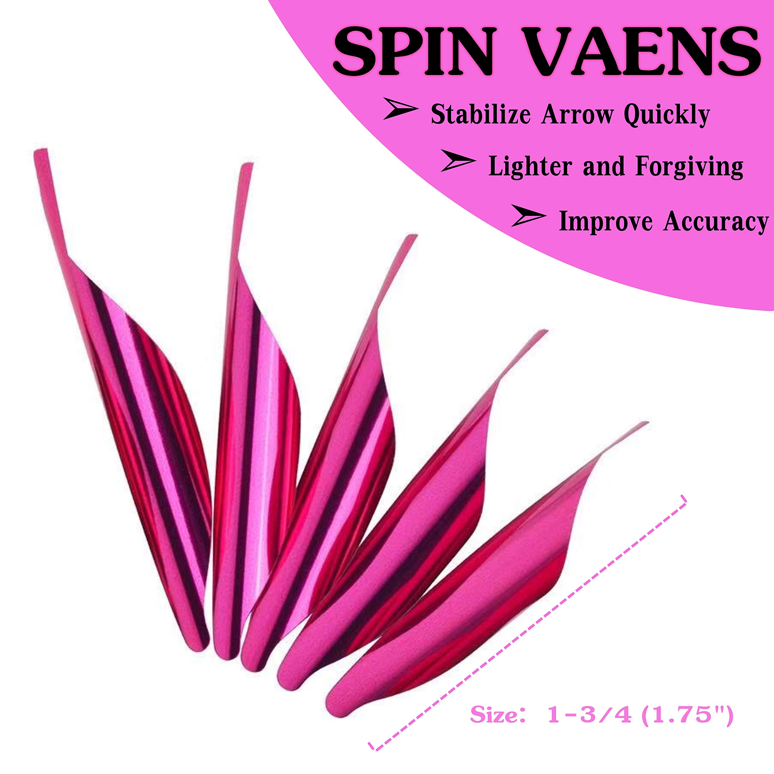 M.SJUMPPER ARCHERY Spin Vanes 1.75 Inch Ring-Wing Helical Vane Offset Fletches for DIY Arrows Shafts (36 Pack)