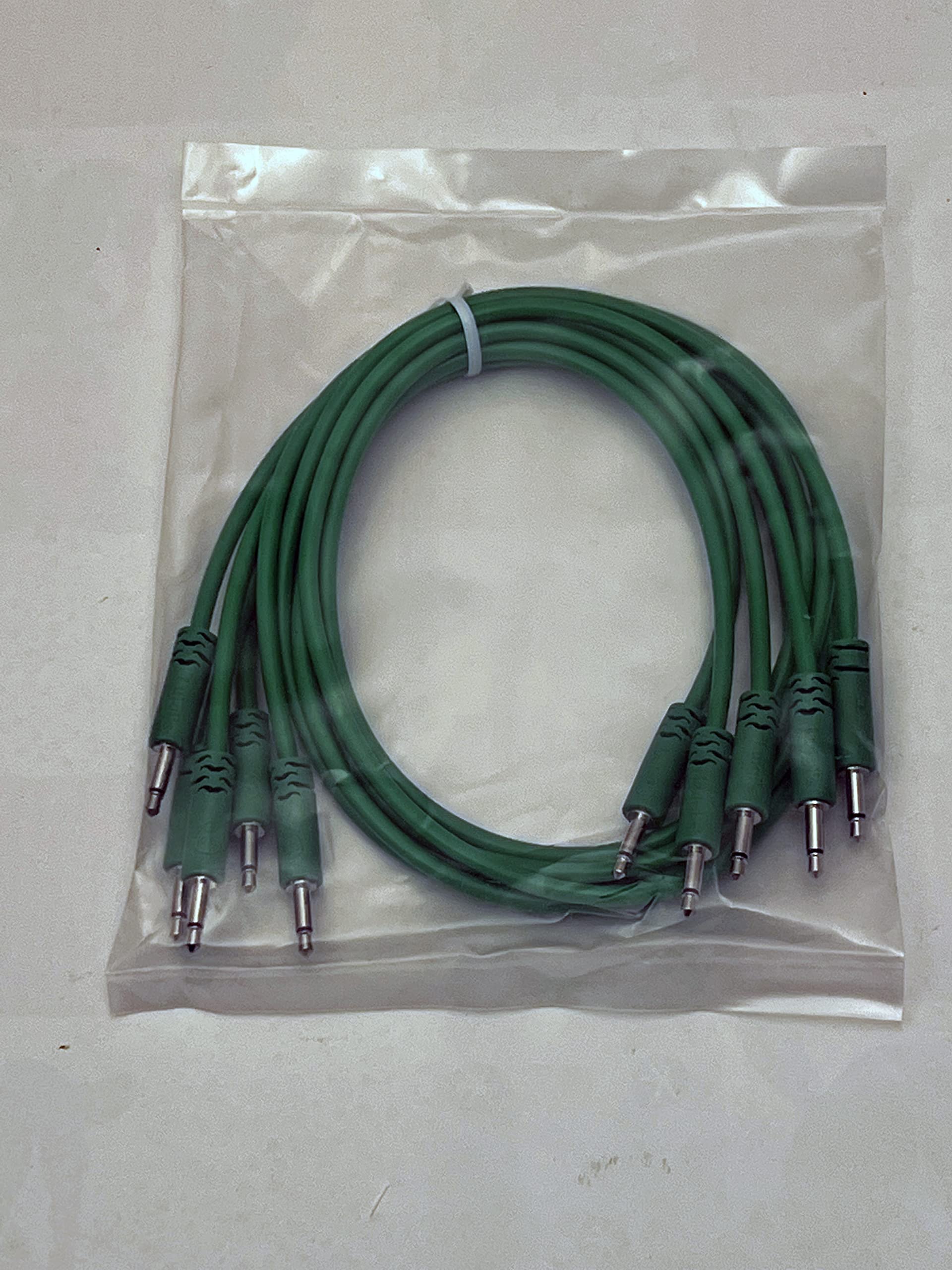 Starving Students Music Supplies Luigis Modular Supply Spaghetti Eurorack Patch Cables - Package of 5 Green Cables, 24 (60 cm)