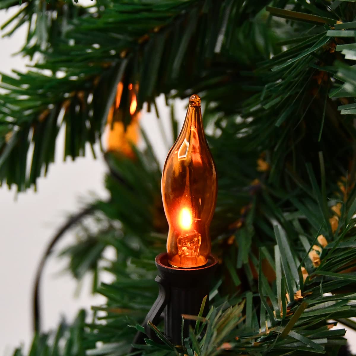 Pallerina Flicker Flame Light Bulbs, Flicker Flame Shaped Light Bulbs, Flickering Orange Glow Replacement Bulbs E12 Flame Candelabra Light Bulbs, 12 Pack, 1 Watt
