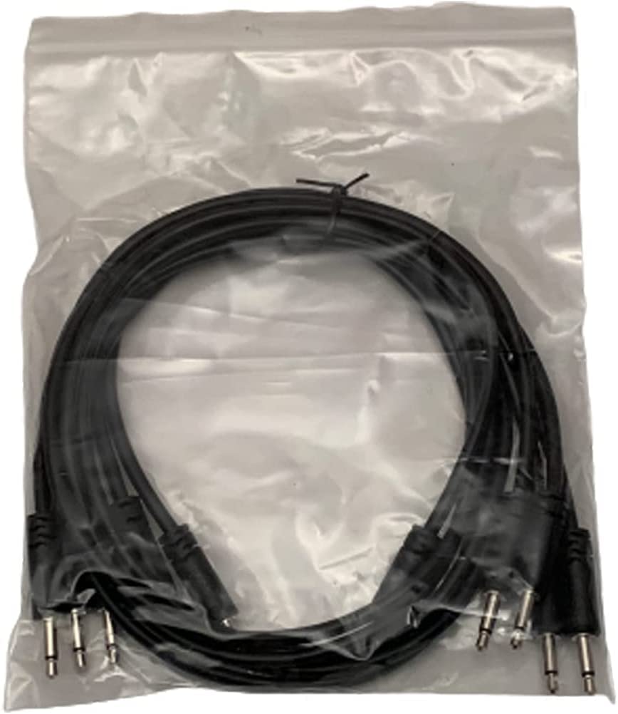 Starving Students Music Supplies Luigis Modular Supply Spaghetti Eurorack Patch Cables - Package of 5 Black Cables, 36 (90 cm)