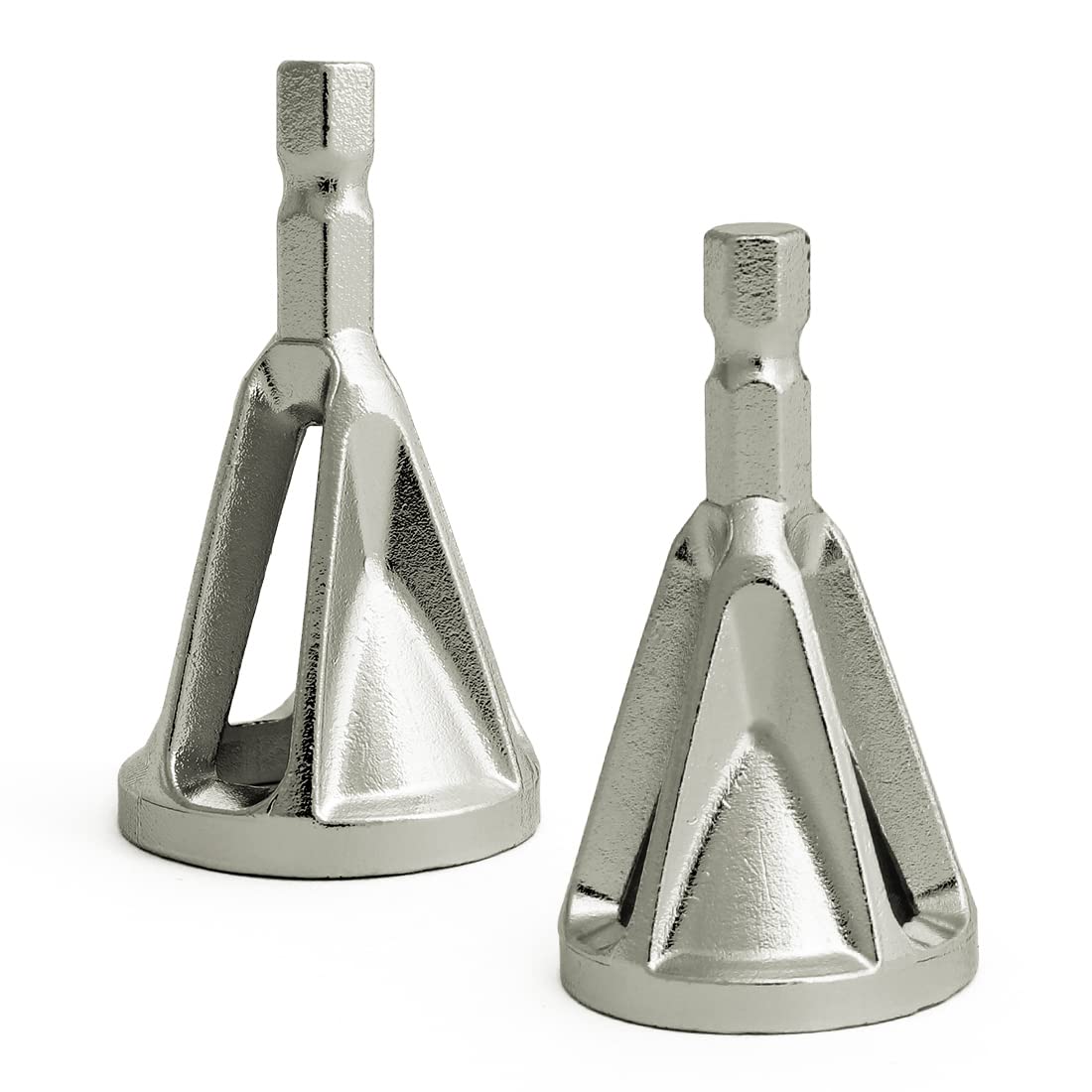 UTSAUTO 2Pcs External Chamfering Tool High Speed Steel Deburring External Chamfer Tool Hexagon Shank Remove Burr Tools Fit for Damaged Bolts Screws External Chamfer Deburring Tool Silver