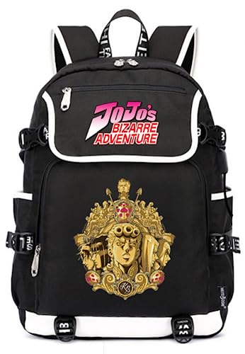 MESUZ JoJos Backpack Bizare Adventure Backpack Bookbag (Black 2)