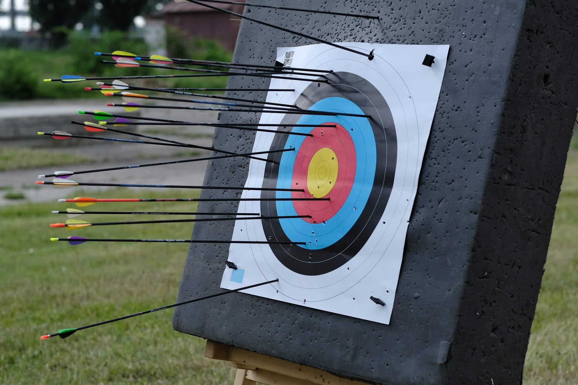KHAMPA Archery Target for Backyard 2x2 Ft. Economy Bow Target | includes 2 Paper Targets and Push Pins for Crossbow or Compound Bow