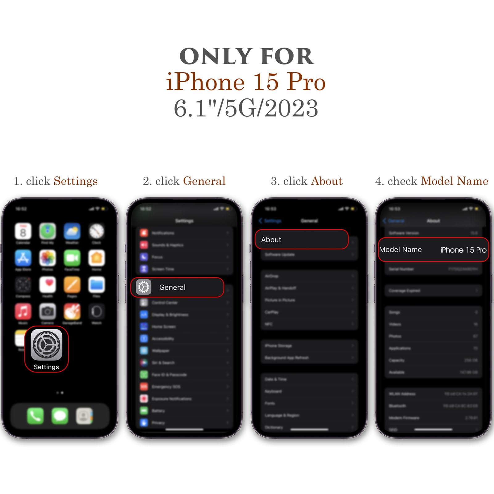 LOHASIC PU Leather Case for iPhone 15 Pro, Luxury Elegant Vintage Phone Cover for Men Women, Anti-Slip Grip Scratch Resistant TPU Bumper, 6.1 Inch, 5G, 2023 - Brown Grey