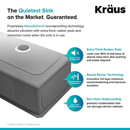 Kraus Standard PRO 33-Inch 16 Gauge Undermount 60/40 Double Bowl Stainless Steel Kitchen Sink, KHU103-33