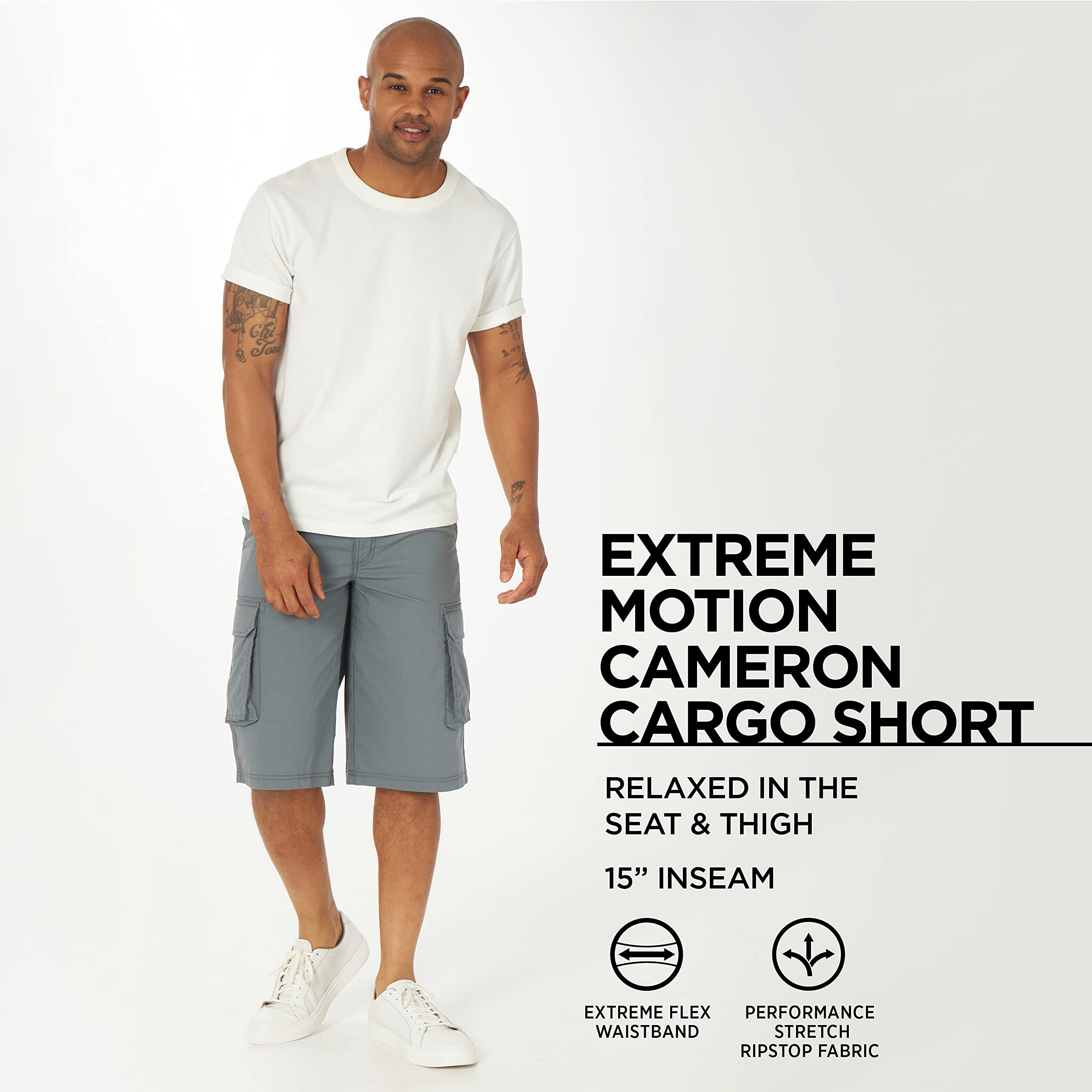 Lee Men's Extreme Motion Cameron Cargo Short, Green Camo, 40