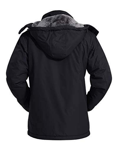 MAGNIVIT Men's Fleece Parkas Windproof Ice Fishing Hunting Jacket and Coat Black