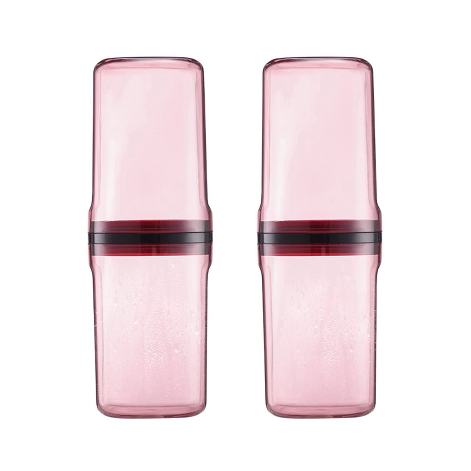 TABITORA 2 Pack Toothbrush Travel Case, Portable Travel Wash Cup, Portable Travel Toothbrush Holder for for Trips and Daily Use Red