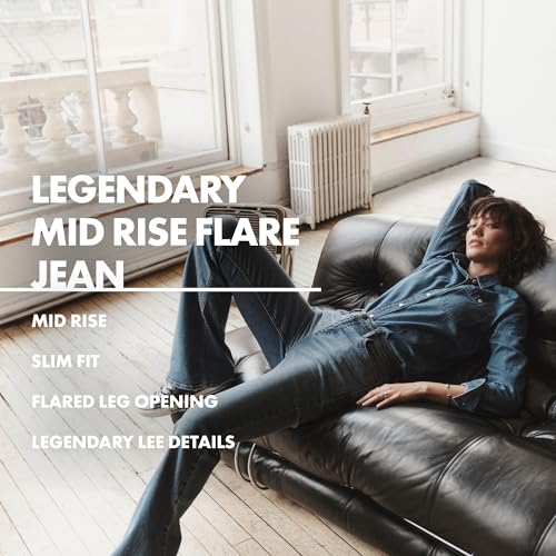Lee Women's Legendary Mid Rise Flare Jean, Elevated Retro, 10 Long