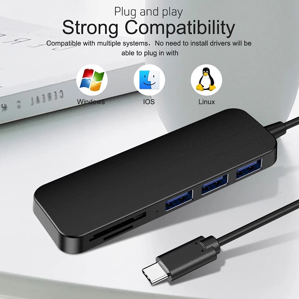 XXXDXDP USB C Hub USB Hub 3.0 Multi USB Splitter Adapter 3 Port Card Reader High Speed Type C Mini USB-Hub Extension Cable
