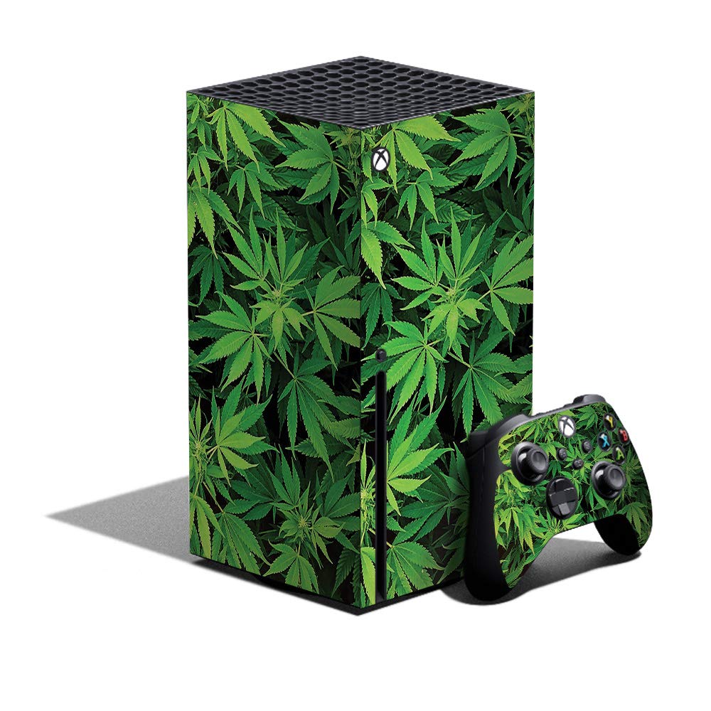 MightySkins Skin Compatible with Xbox Series X Bundle - Weed | Protective, Durable, and Unique Vinyl Decal wrap Cover | Easy to Apply, Remove, and Change Styles | Made in The USA (MIXBSERXCMB-Weed)