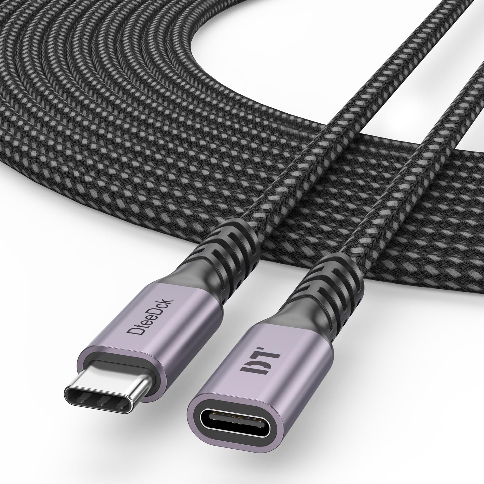USB C Extension Cable 3ft, USB 3.0 C Extension Cable Braided Cord, USB 3 Extender Cable Male to Female Fast 5Gbps Data Transfer for USB Keyboard Mouse Flash Drive Hard Drive (3 Feet,1)