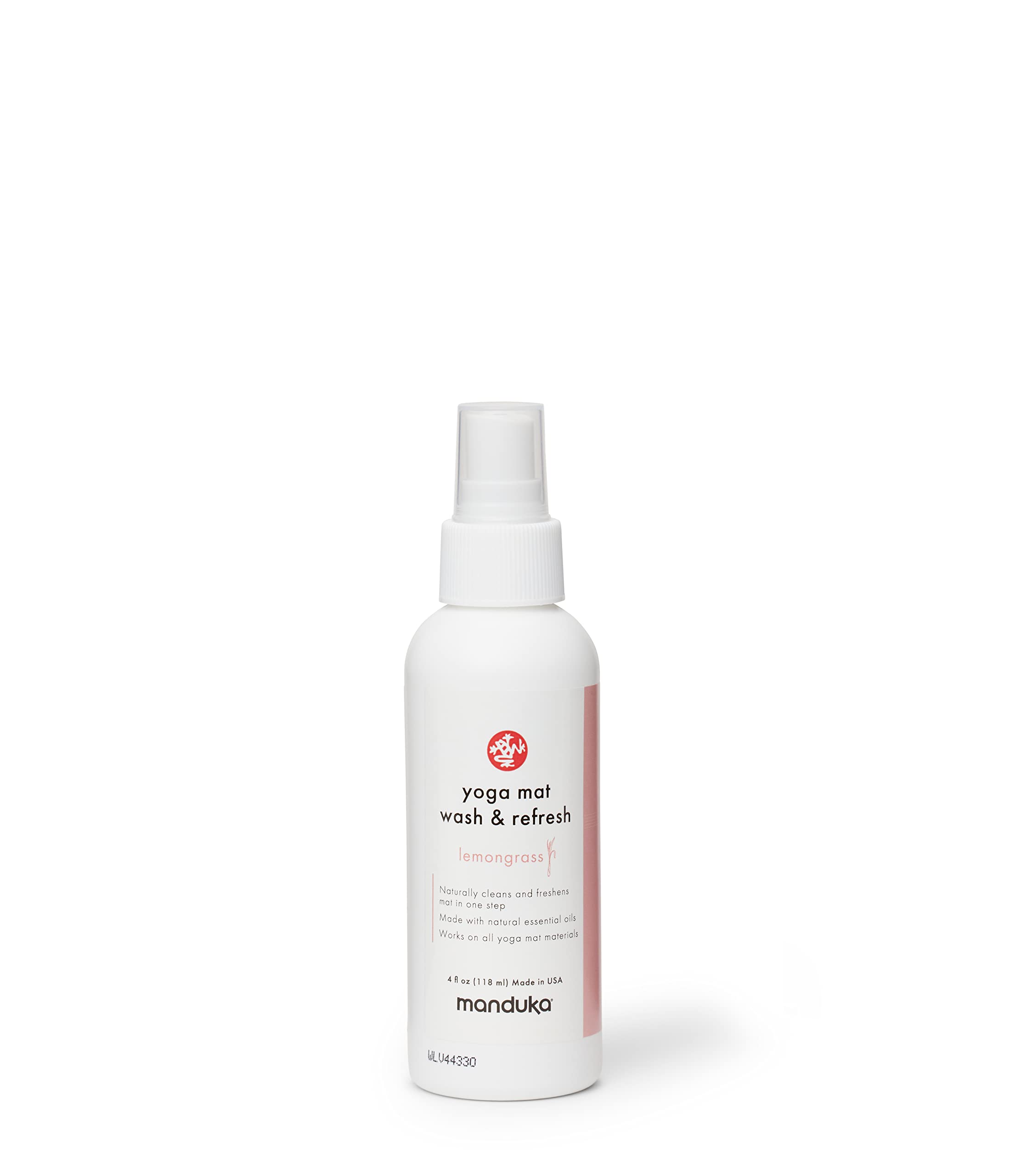 Manduka Yoga Mat Wash and Refresh ā 100% Natural Essential Oil Yoga Mat Cleaning Spray, Fitness Equipment and Gym Accessories Cleaner, Non-irritating, Pet Friendly | Lemongrass Scent, 4oz
