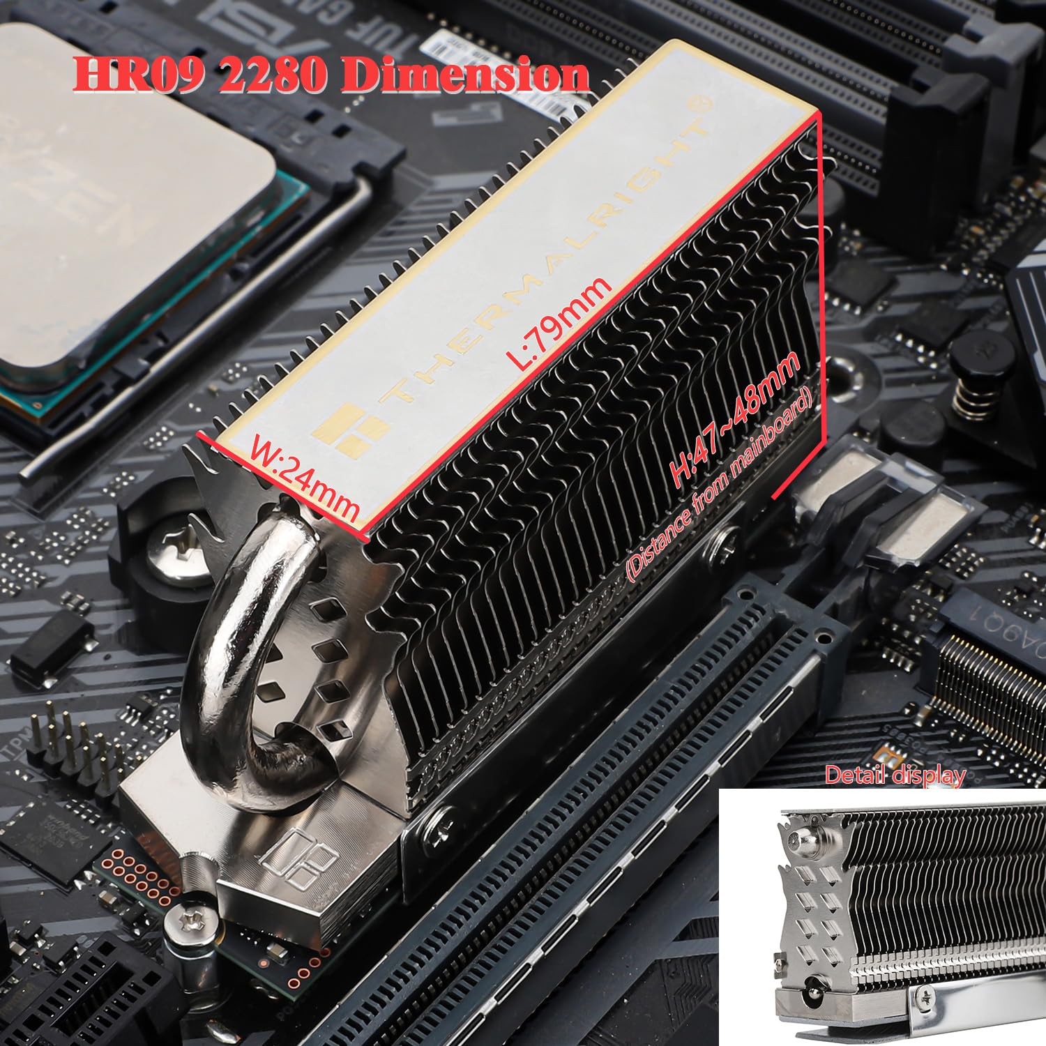 Thermalright HR-09 2280 SSD Heatsink, with Thermal Silicone Pad for M.2 SSD Hard Disk