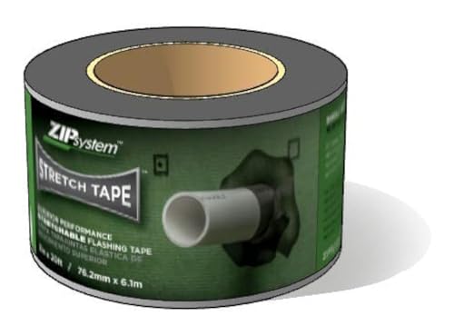 ZIP System - Huber ZIP System Stretch Tape - 3 inches x 20 feet - Self-Adhesive Flexible Flashing for Doors-Windows