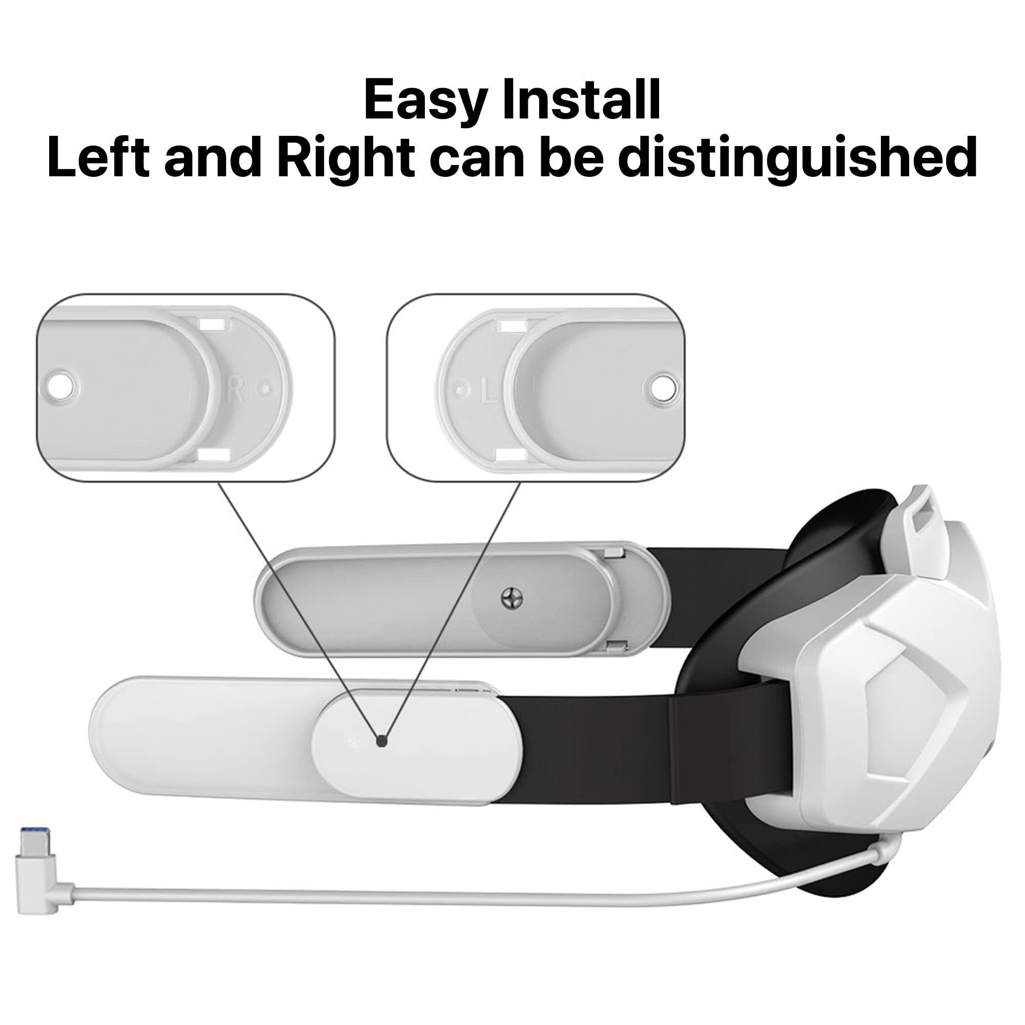 The Bigly Brothers Battery Pack Elite Strap Compatible with Oculus Quest 2, 5000mAh 2H Playtime, Adjustable VR Head Strap for Enhanced Comfort, Lightweight & Ergonomic Design for Quest 2 Accessories