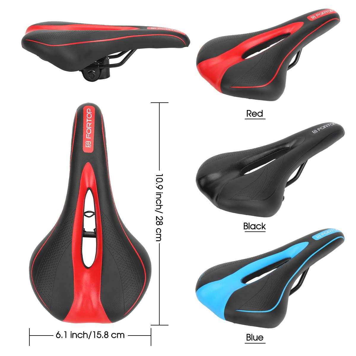 Most Comfortable Bike Seat Bicycle Saddle Cushion for Men Women with Mountain Bikes Road Bikes Universal Riding Bike (Blue)