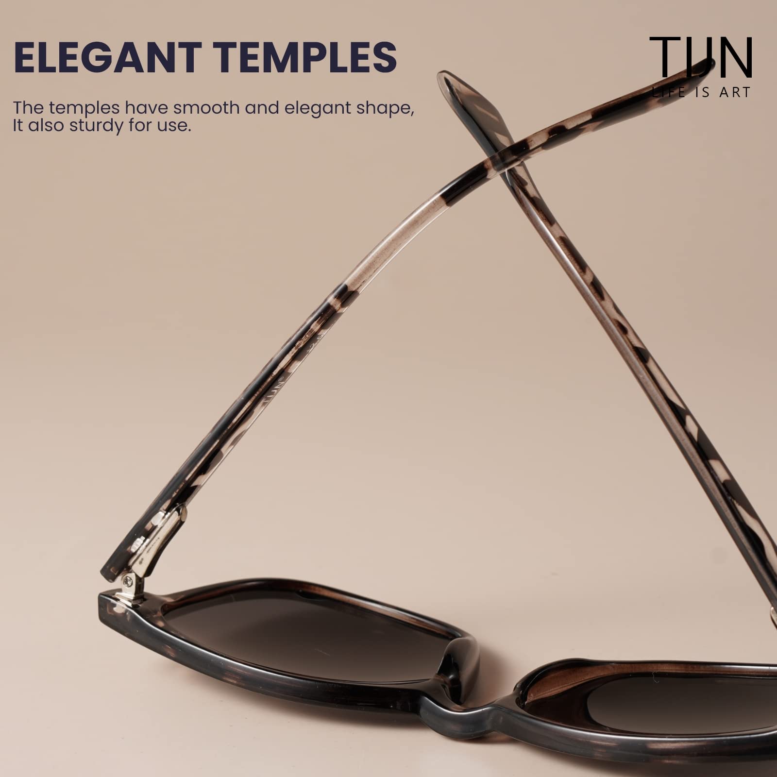 TIJN Sunglasses, Classic Polarized Sunglasses, Oversized Square Sunnies, Dark Shades for Women & Men, 3 Pack