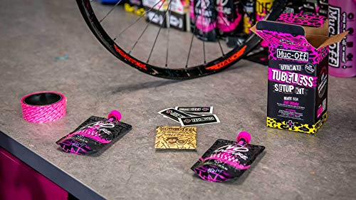 Muc-Off Ultimate Tubeless Setup Kit, Road/Gravel/CX 44mm - Tubeless Conversion Kit for Bikes - Includes Tubeless Tire Sealant and Tubeless Valve Stems