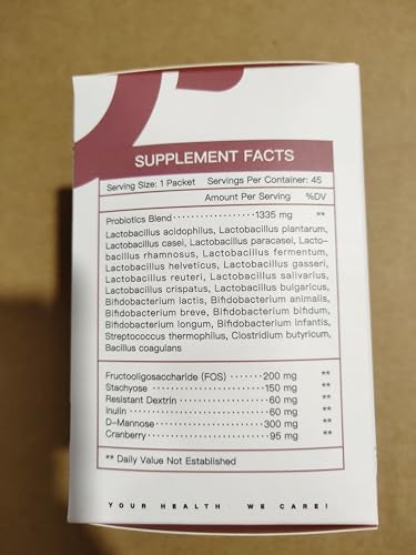 NATURE TARGET Probiotics-for-Women Prebiotics-and-Probiotics-Powder, 100-Billion-CFUs 45-Day-Supply, Women's-Probiotic with D-Mannose and Cranberry for Urinary Tract/Gut/Digestive Health