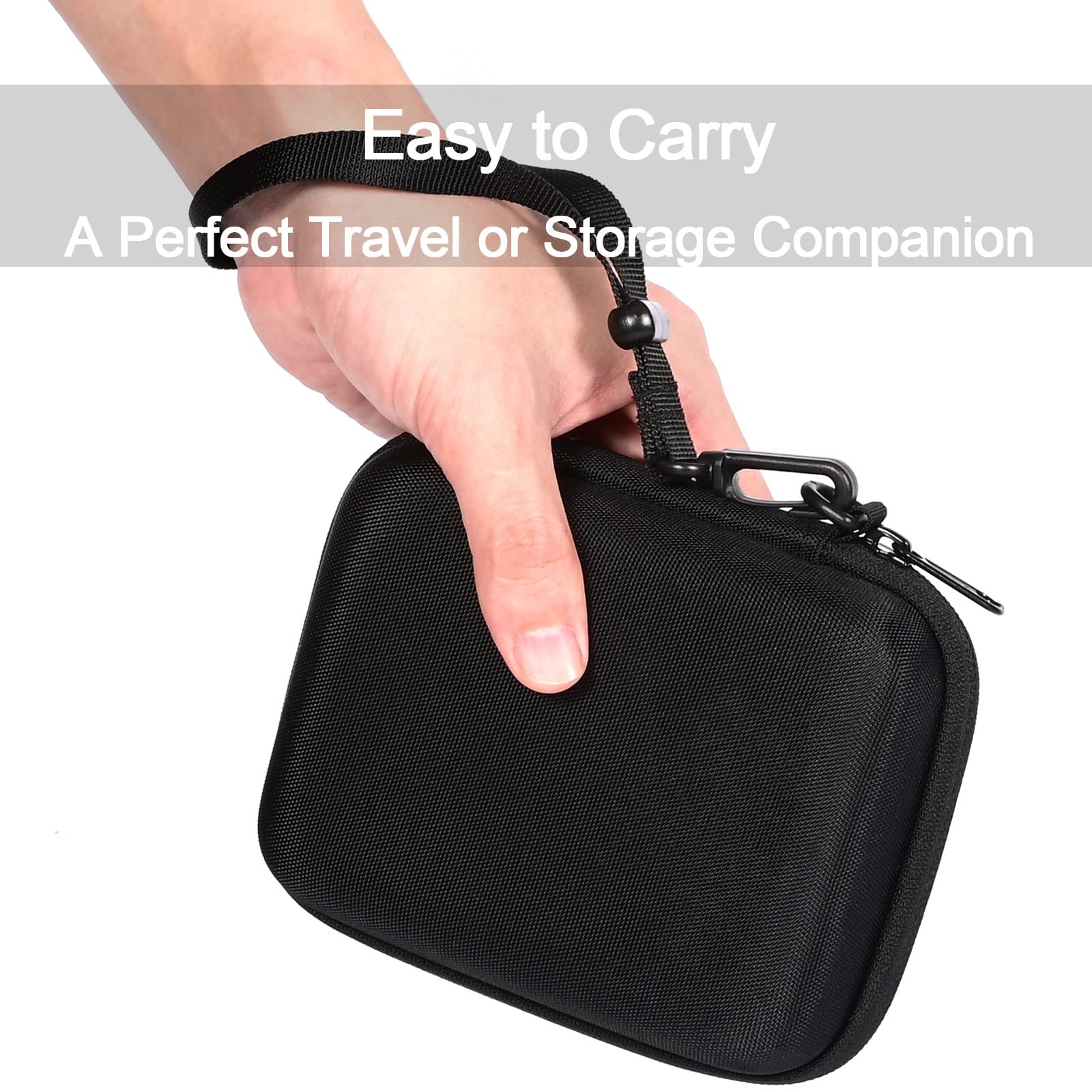 RAIACE Hard Storage Case Compatible with MagSafe Battery Pack, Hard EVA Travel Protective Case for MagSafe Battery Pack, Mesh Pocket for Accesories. (Case Only) - Black(Gray Lining)