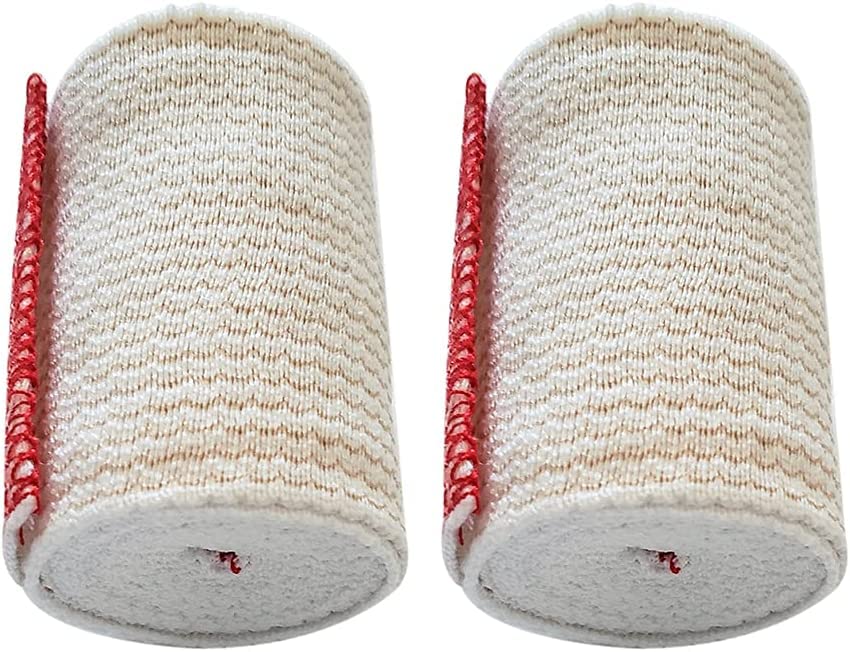 Premium Elastic Bandages Combo - Self Grip Closure – Non-Latex – 2 x 2-inch, 2 x 3-inch and 2 x 4-inch Wide Compression Bandages - Ideal for Sports, Soreness, Injury and Support